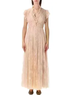 Alberta Ferretti Pleated Slip-on Maxi Dress - Neutrals