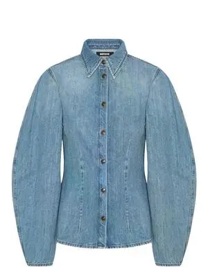 ROTATE BY BIRGER CHRISTENSEN Denim Shirt - Blue