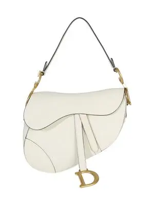 Dior Grained Calfskin Saddle Bag - White