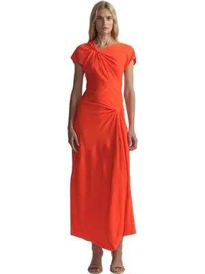 A.L.C. Textured Crepe Midi Dress - Persimmon