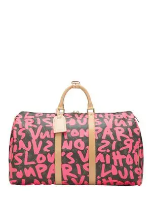 LOUIS VUITTON Louis Vuitton Stephen Sprouse X Monogram Graffiti Keepall 50 White
