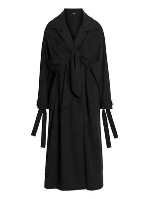 Cult Gaia Slub Woven Trench Coat - Black