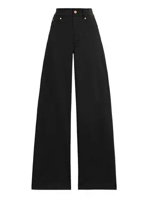 Cult Gaia Adorea Straight-leg Cotton-blend Pants - Black