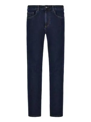 Canali Five-pocket Stretch Denim Pants - Blue