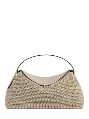 TOTEME T-lock Woven-leather Top Handle - Fawn