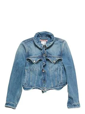 Acne Studios Curled Edge Denim Jacket - Mid Blue
