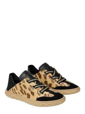 JIMMY CHOO Diamond Light Flex Calf Hair Sneakers - Vanilla/black