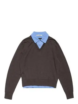 Acne Studios Layered Wool Knit - Brown/blue