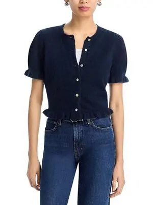 Rails Lora Ruffle Trim Top - Navy