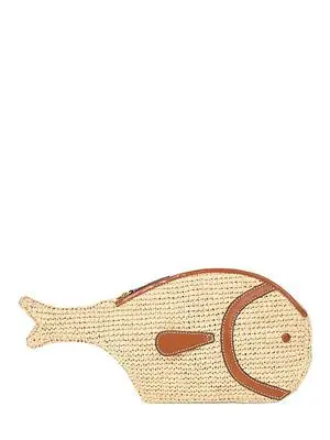 Staud Pesce Raffia Clutch - Naturalta