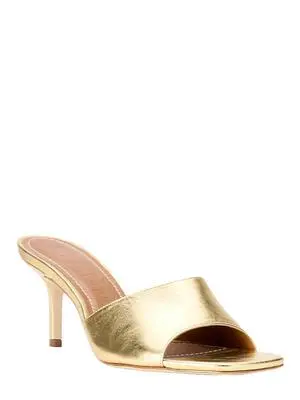 Staud Bea Metallic Leather Mules - Gold