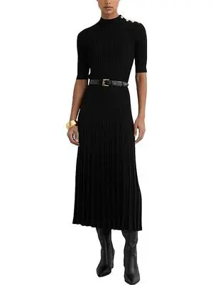 REISS Harriet Short Sleeve Knit Dress - Black