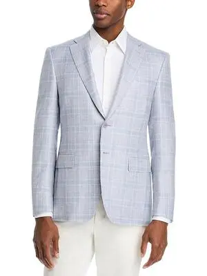 Canali Siena Melange Plaid Sport Coat - Blue