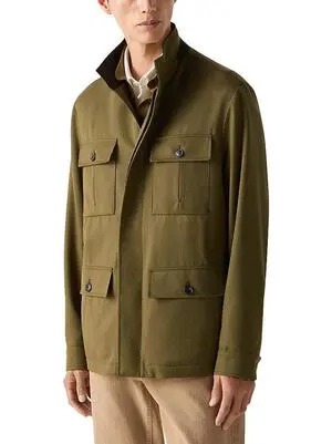 Zegna Wool Field Jacket - Olive Green
