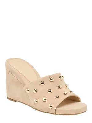 Dolce Vita Holta Studded Wedge Sandals - Camel Suede