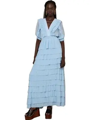 Hale Bob Chiffon Maxi Dress - Blue