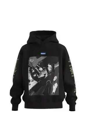 Hugo Printed Hoodie - Black