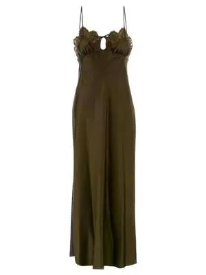 Saint Laurent Silk Maxi Dress - Green