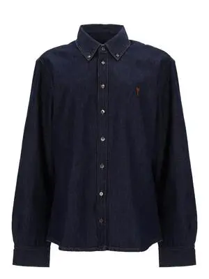 Ami Shirt With Logo - Blue
