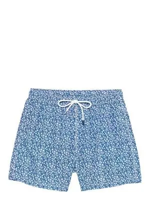 Fedeli Printed Swim Shorts - Blue