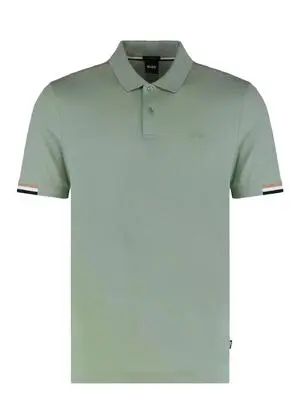 BOSS Striped-detail Polo Shirt - Green