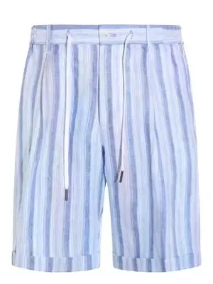 Tagliatore Striped Drawstring Shorts - Blue