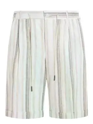 Tagliatore Striped Drawstring Shorts - Neutrals