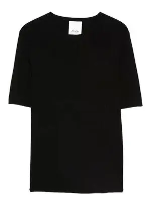 ALLUDE Ribbed Top - Black