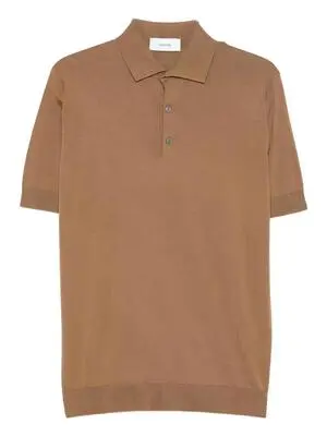 LARDINI Knitted Polo Shirt - Brown