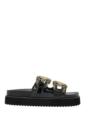 Versace Buckled Platform Sandals - Black