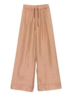 Herno Patterned Wide Leg Trousers - Brown