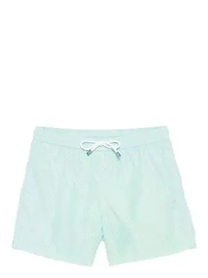 Fedeli Patterned Swim Shorts - Blue
