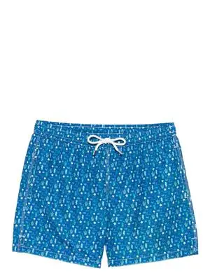 Fedeli Graphic Swim Shorts - Blue