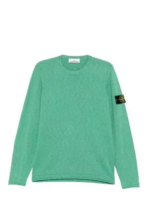 Stone Island Logo-patch Crew-neck Sweater - Green
