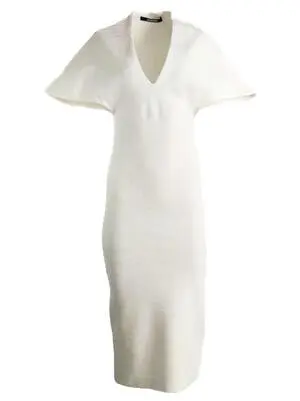 Jacquemus Wide-sleeved Midi Dress - White