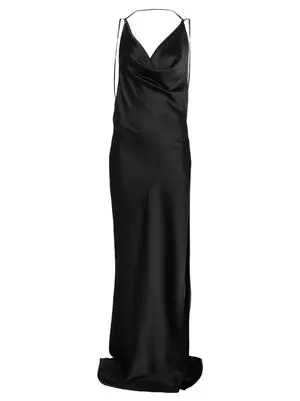Andamane Vera Draped Cowl-neck Maxi Dress - Black