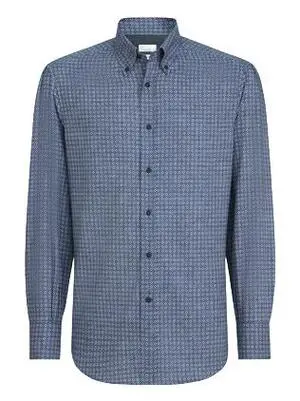 Brunello Cucinelli Printed Twill Shirt - Denim