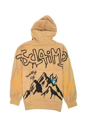DISCLAIMER Mountain-print Hoodie - Neutrals