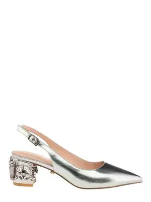 TWENTY FOURHAITCH 50mm Anastasia Crystal-embellished Slingback Pumps - Metallic