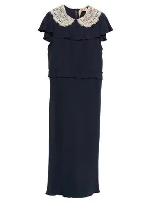 N°21 Lace-collar Midi Dress - Blue