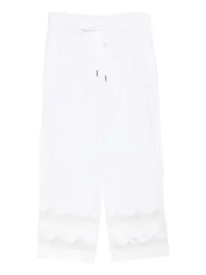 Ermanno Scervino Lace-trim Cropped Trousers - White