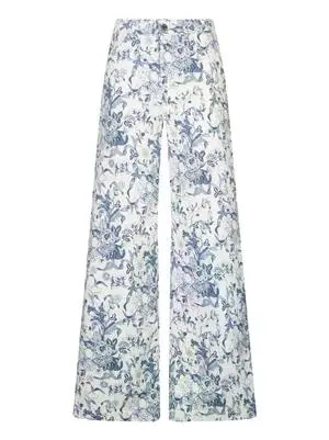 Liu Jo Printed Flared Jeans - White