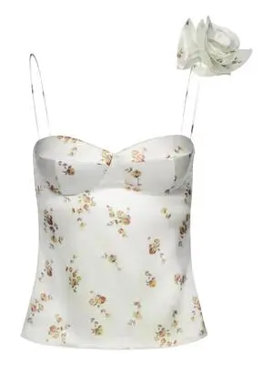 Magda Butrym Floral Print Top - White