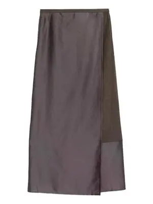 R2W Amora Color-block Midi Skirt - Grey
