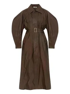 Issey Miyake Belted Coat - Brown