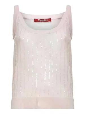 Max Mara Cosetta Sequin-embroidered Top - Pink