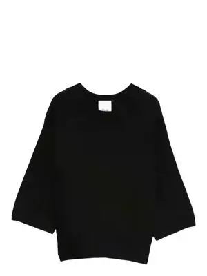 ALLUDE Short-sleeve Sweater - Black