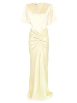 Andamane Iris Draped Maxi Dress - Yellow