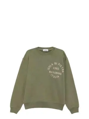 Stone Island Text-embroidered Sweatshirt - Green
