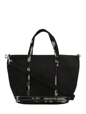Vanessa Bruno Small Sequin Trim Shopping Tote - Black